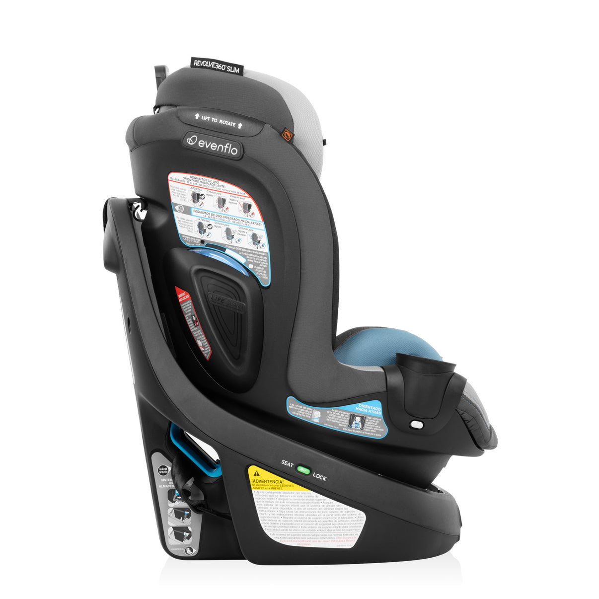 Evenflo Revolve360 Slim 2-in-1 Rotating Car Seat with Quick Clean Cover ...