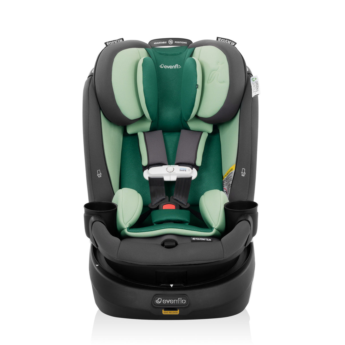 Revolve360 Slim 2-in-1 Rotational Car Seat with Green & Gentle Fabric ...