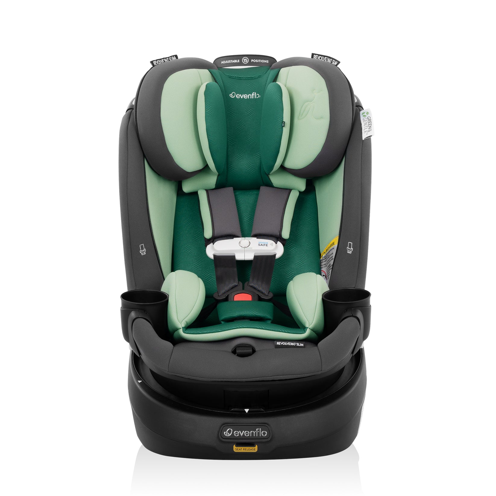 Evenflo Revolve360 Slim 2-in-1 Rotating Car Seat with Green & Gentle ...