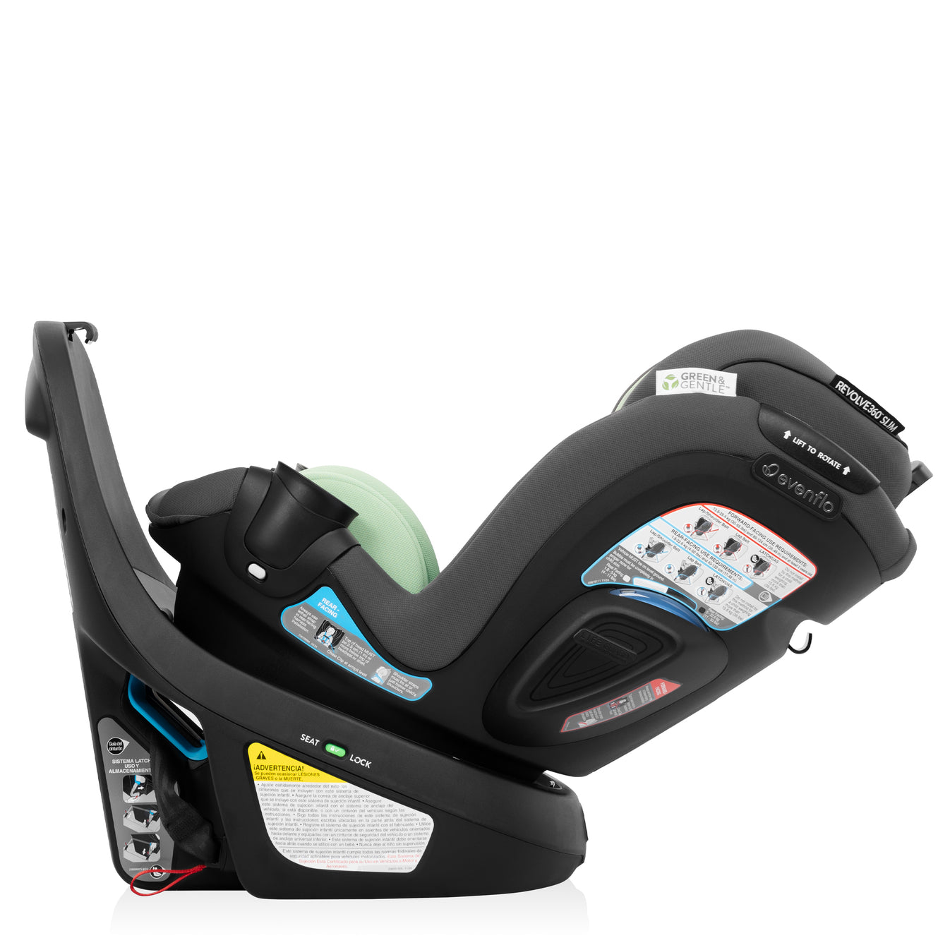 Evenflo Revolve360 Slim 2-in-1 Rotating Car Seat with Green & Gentle Fabric - Evenflo® Official ...