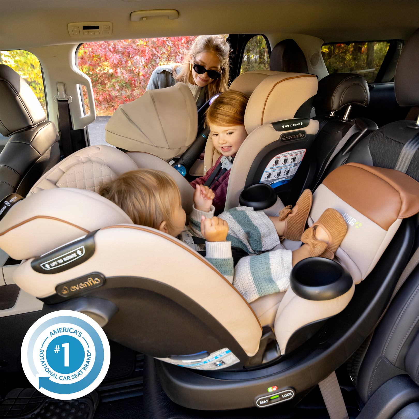 Evenflo Revolve360 Extend All-in-One Rotating Car Seat with Green ...