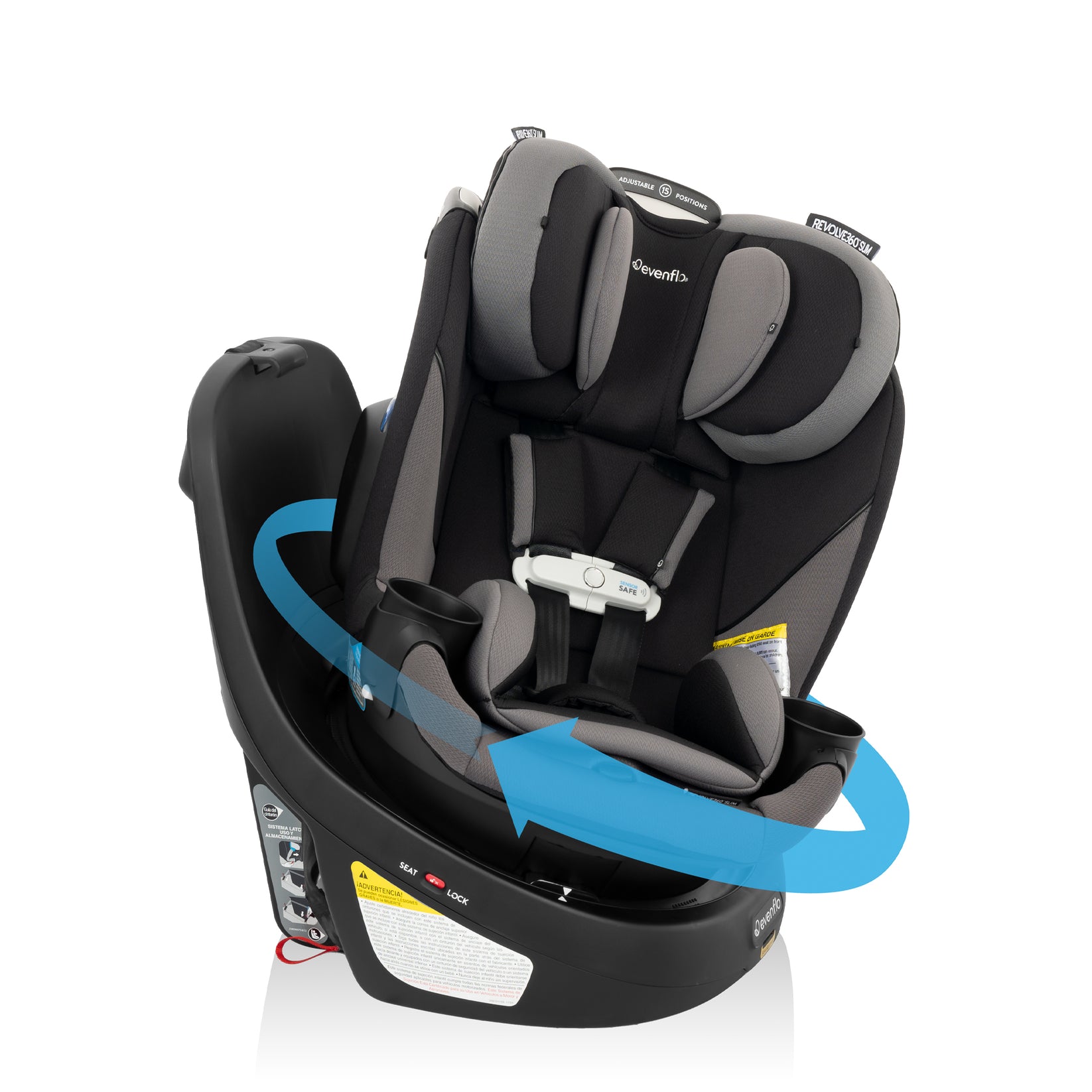 Evenflo Revolve360 Slim 2-in-1 Rotating Car Seat with SensorSafe ...