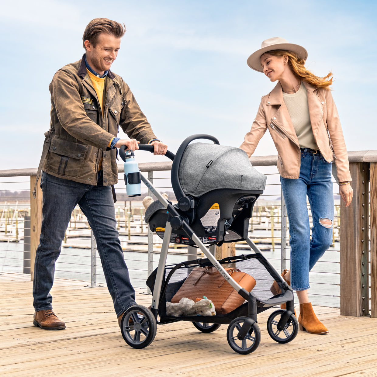 Evenflo Omni Plus Modular Travel System with LiteMax Sport Rear-Facing ...