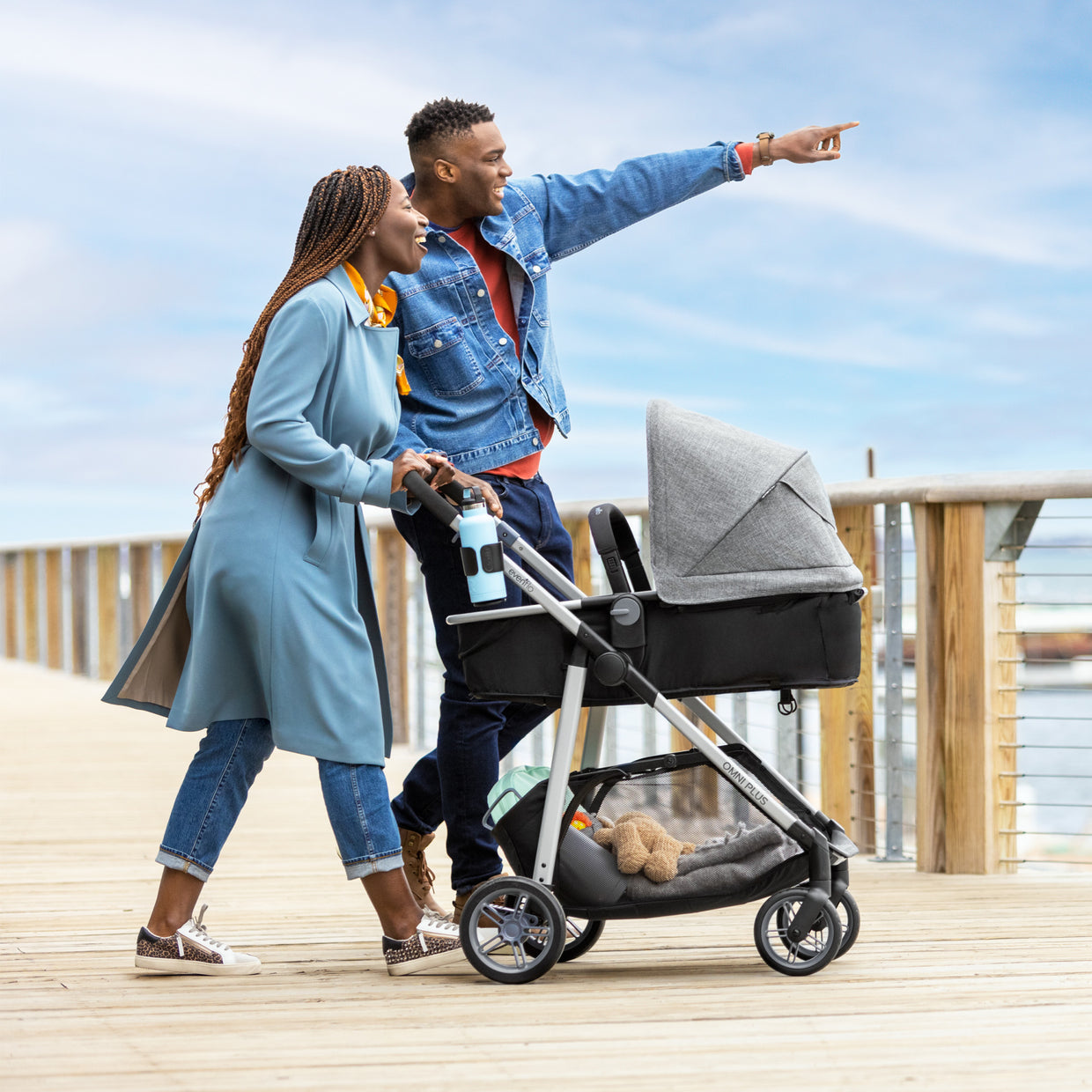 Evenflo Omni Plus Modular Travel System with LiteMax Sport Rear-Facing ...