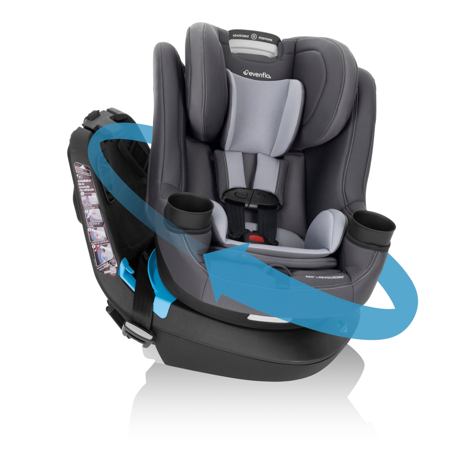 REO by Revolve360 Rotating Convertible Car Seat with Quick Clean Cover ...